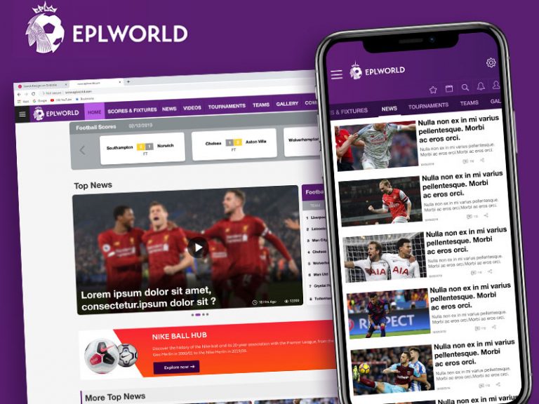 EPL-World | Responsive Web Portal | Juego Studios